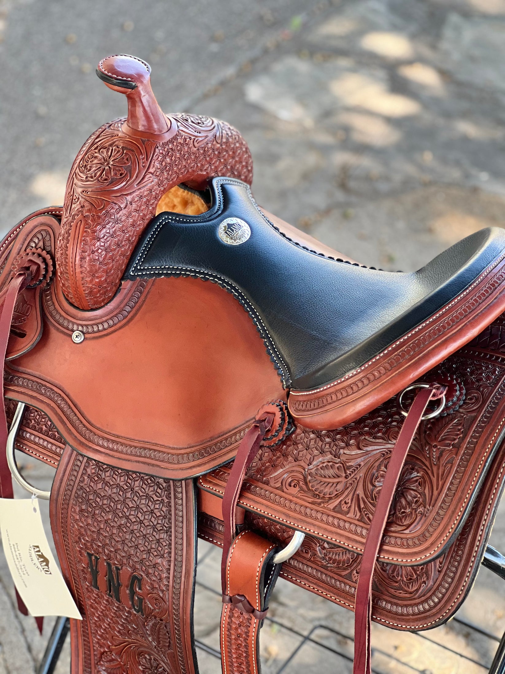 7/8 Combo Tooled Trail Saddle – Alamo Saddlery